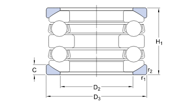 Double Direction Thrust Ball Bearing with Spherical Outer Ring - Buy ...